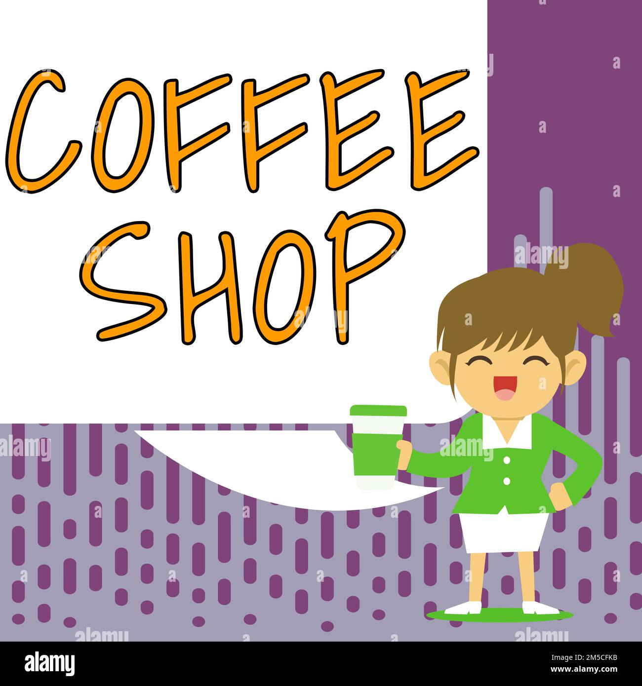 Text caption presenting Coffee Shop. Concept meaning small informal ...