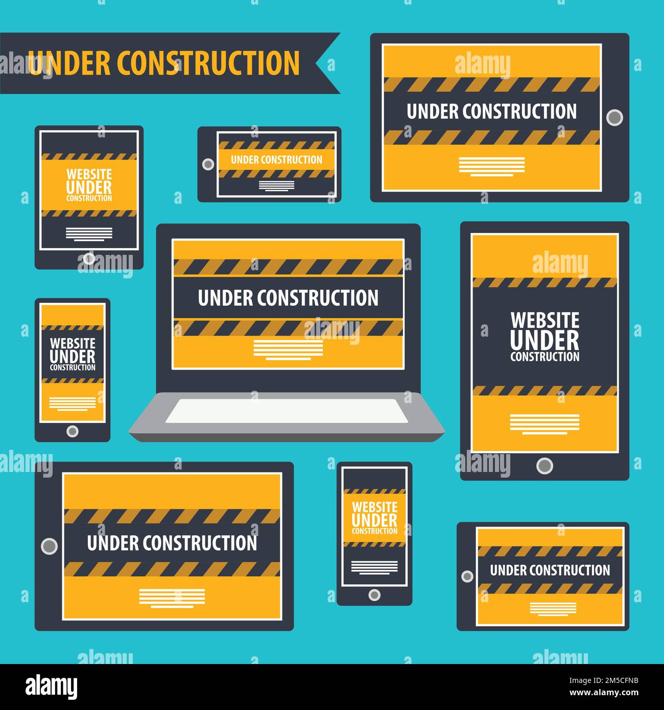Website under construction. Flat Responsive Design Stock Vector Image ...