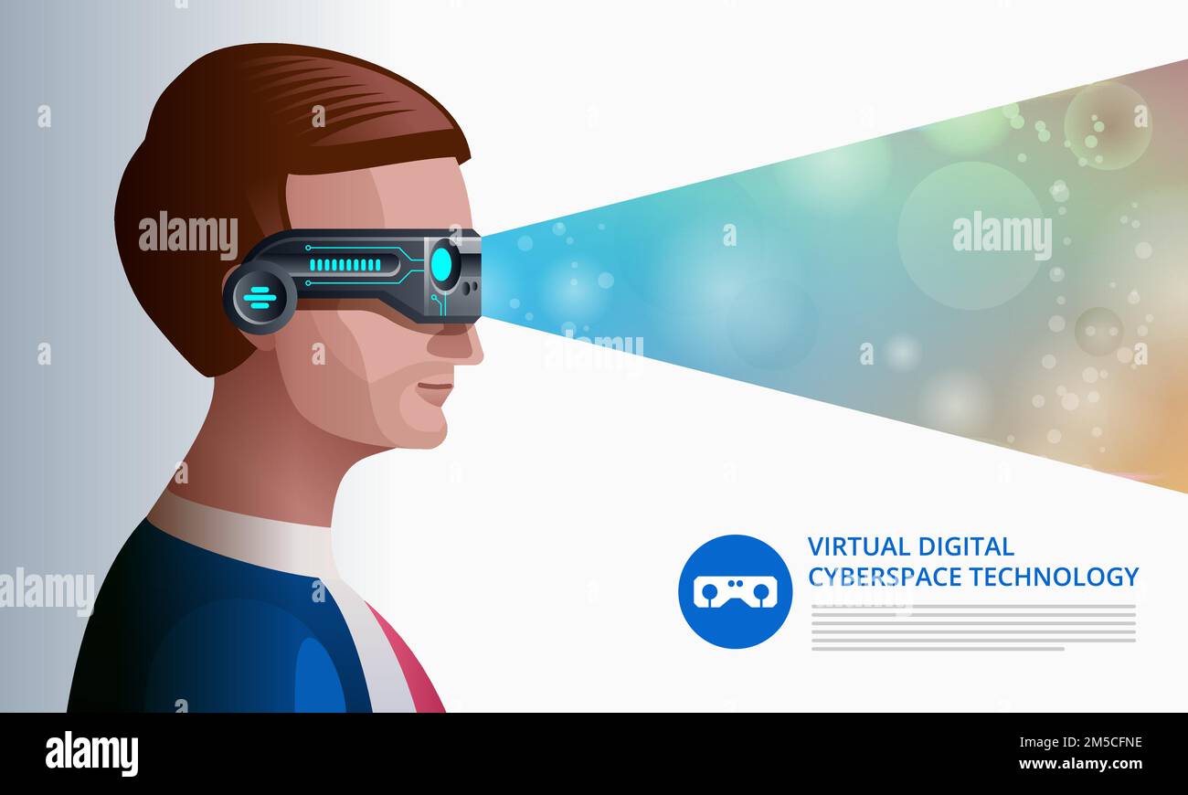 Man in virtual reality. Vector illustration Stock Vector Image & Art ...