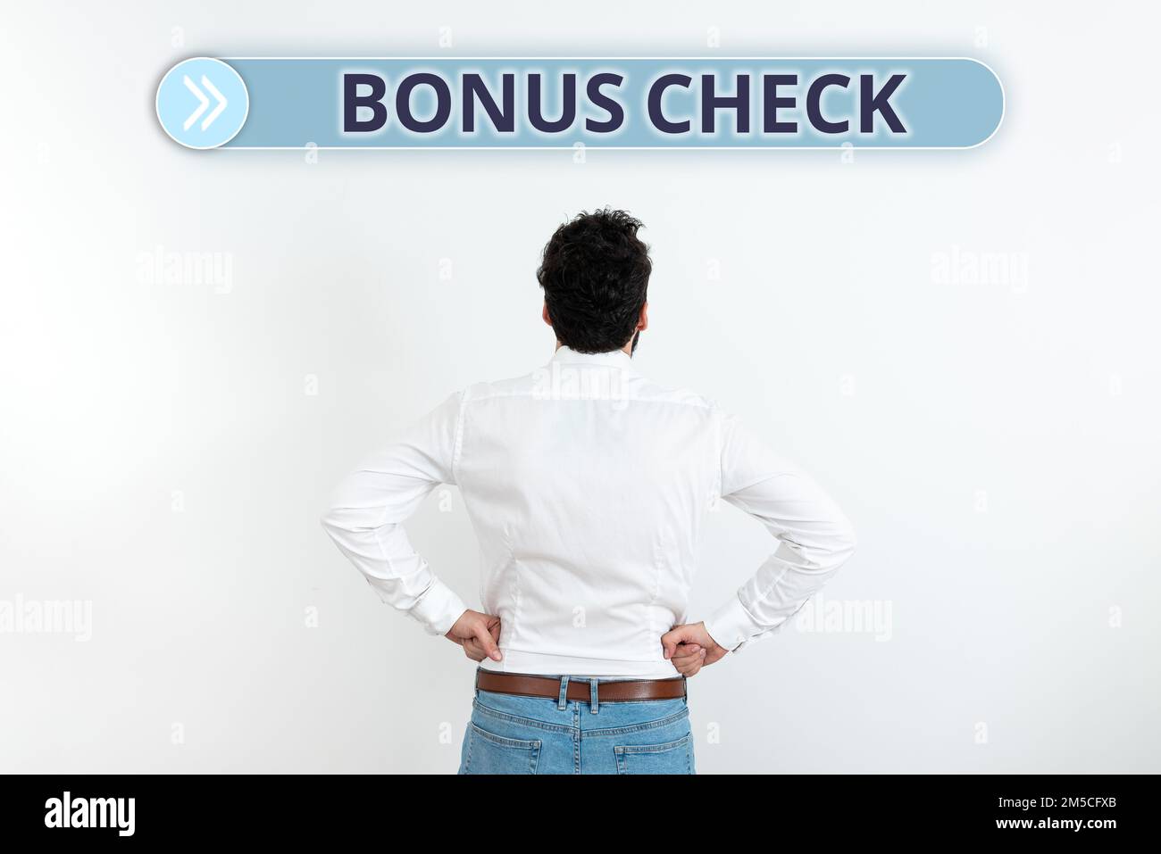 Text showing inspiration Bonus Check. Business showcase something in ...