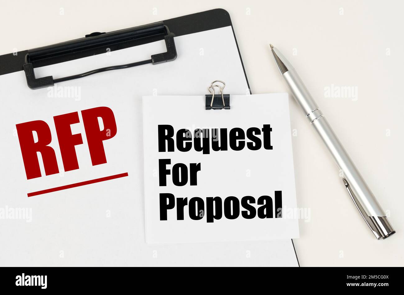 Business concept. On the tablet is a sheet of paper with the ...