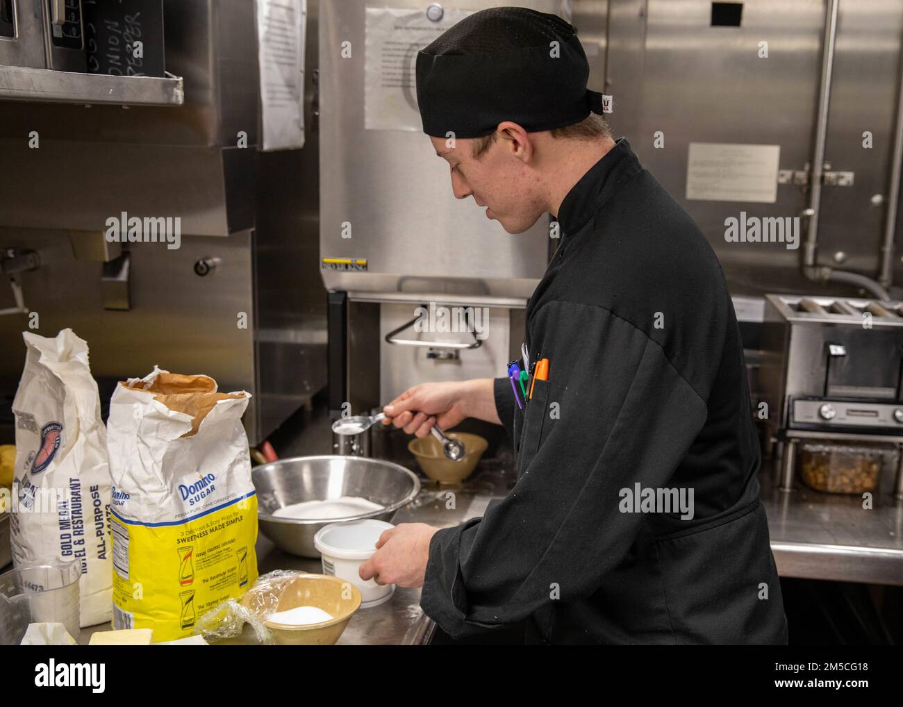 NORTH SEA (March 1, 2022) — Culinary Specialist 3rd Class Benjamin ...