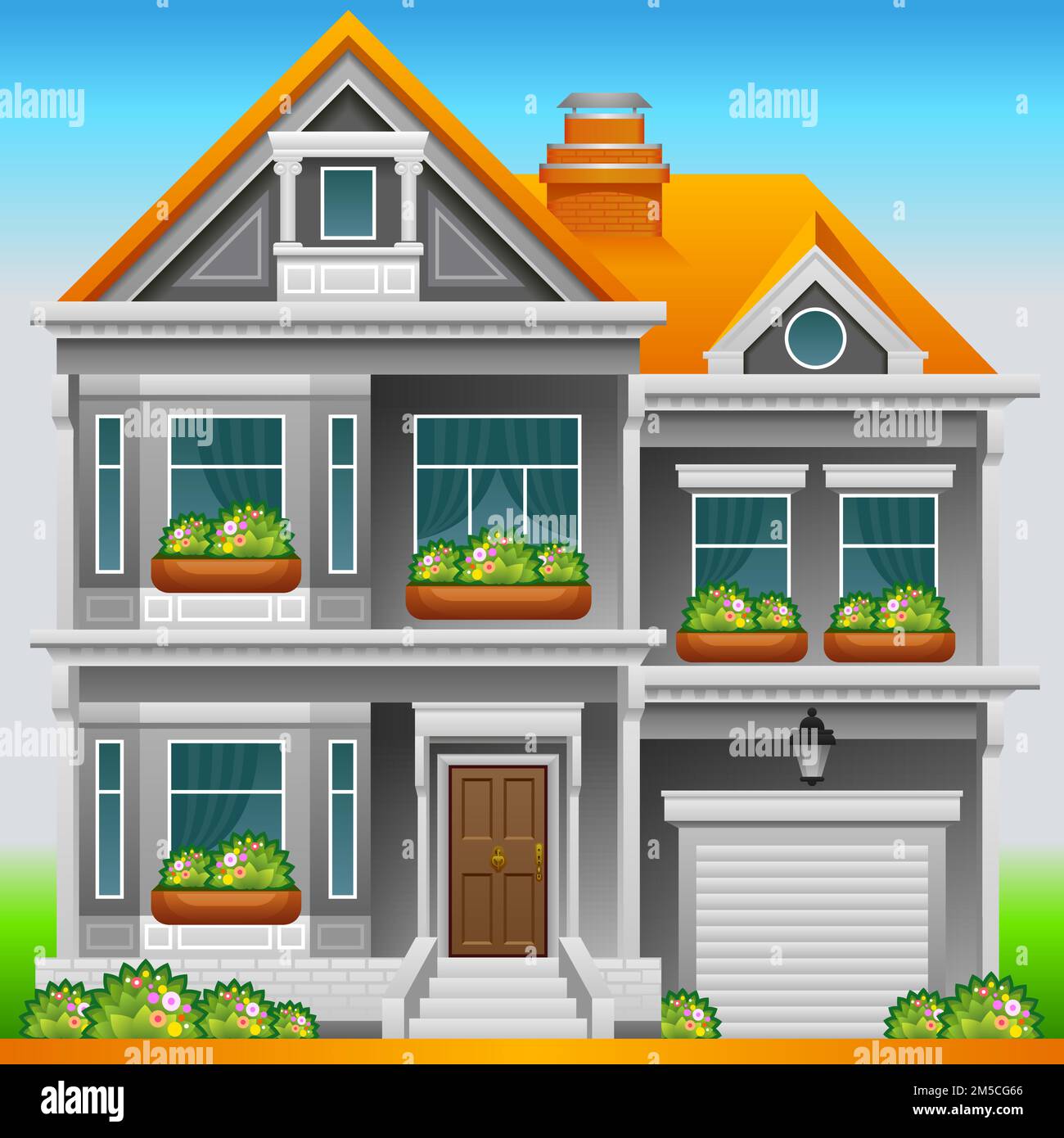 Vector illustration of cool detailed house Stock Vector Image & Art - Alamy