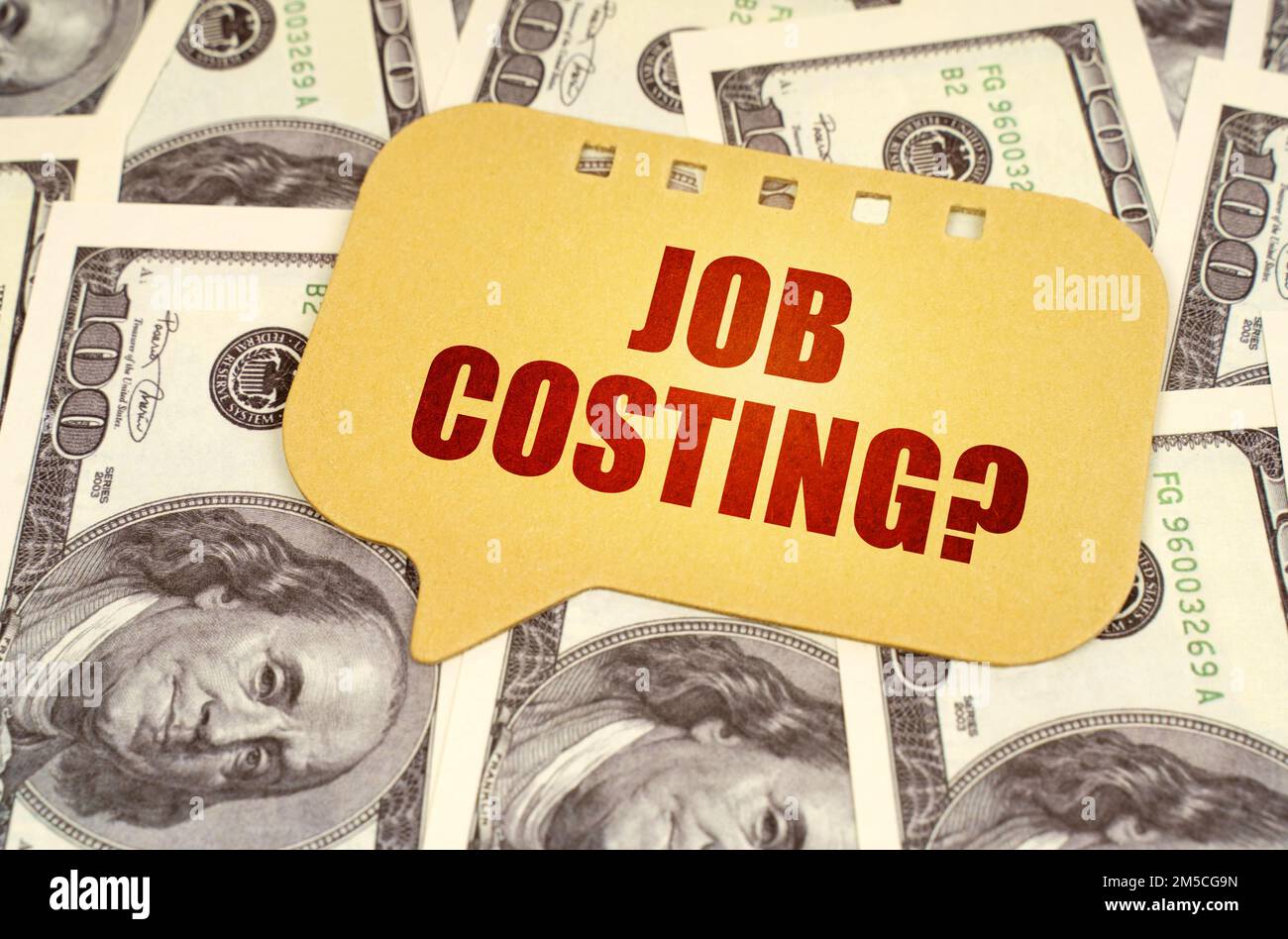 Business concept. On the dollars is a sign with the inscription - Job ...