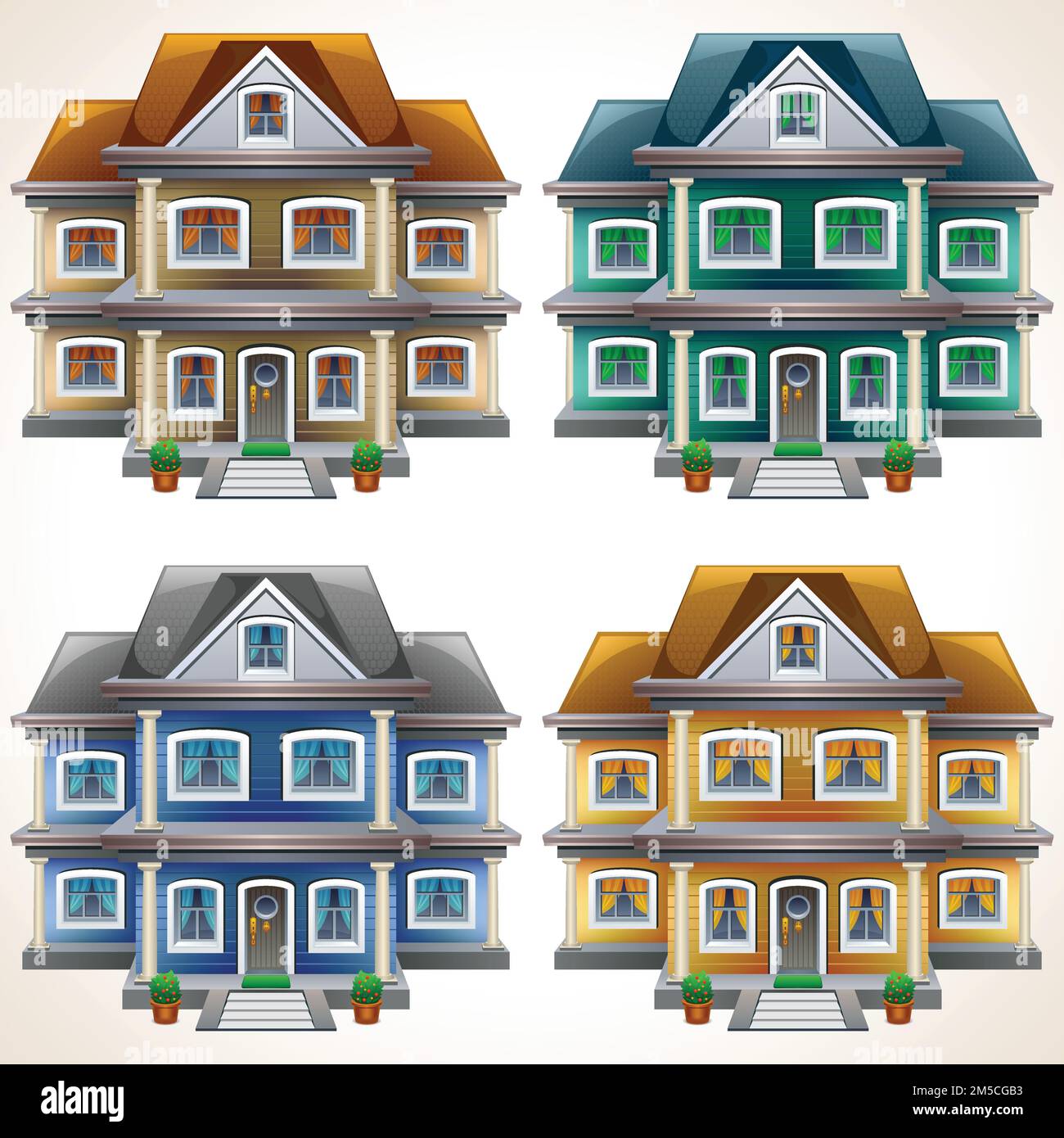 vector illustration of house icons Stock Vector Image & Art - Alamy