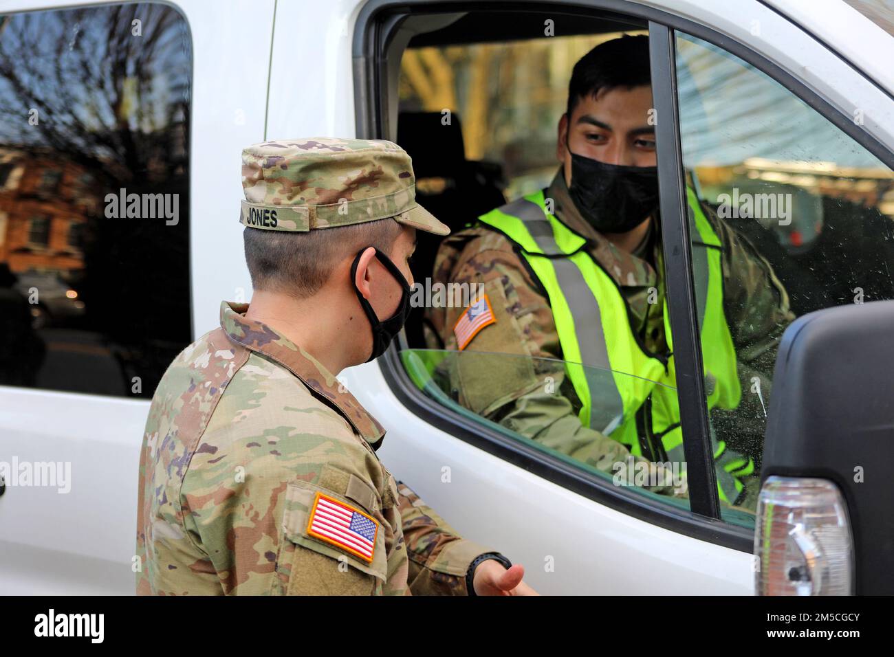 Chaplain (1st Lt.) Jason Jones, left, talks with Spc. Brian Ludizaca, a ...
