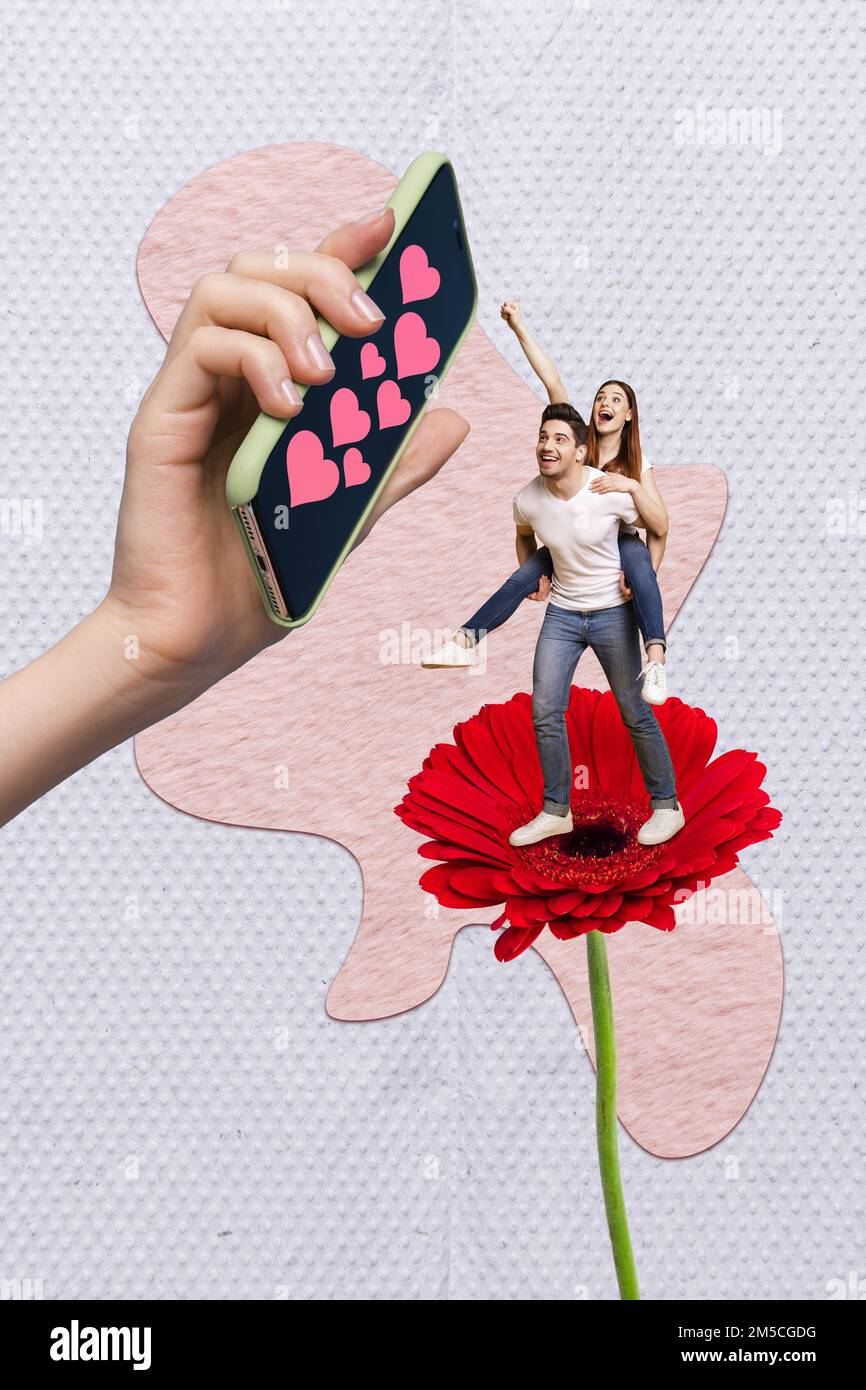 Creative Photo 3d Collage Artwork Poster Postcard Of Two Funny People