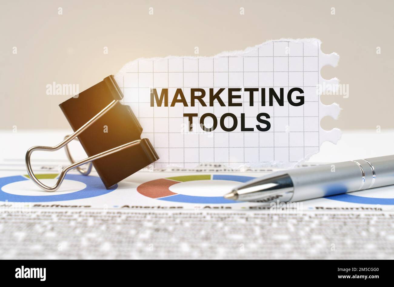 Business concept. On the table are reporting charts, a pen, in a clip ...