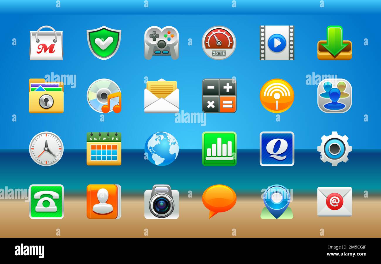 Vector illustration of apps icon set Stock Vector Image & Art - Alamy