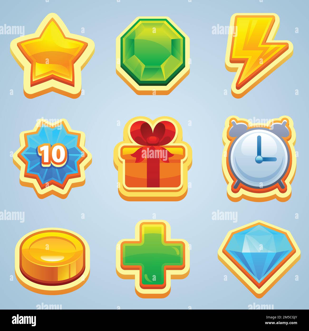 Game icons. Different symbols and icons of game elements. Vector Stock ...