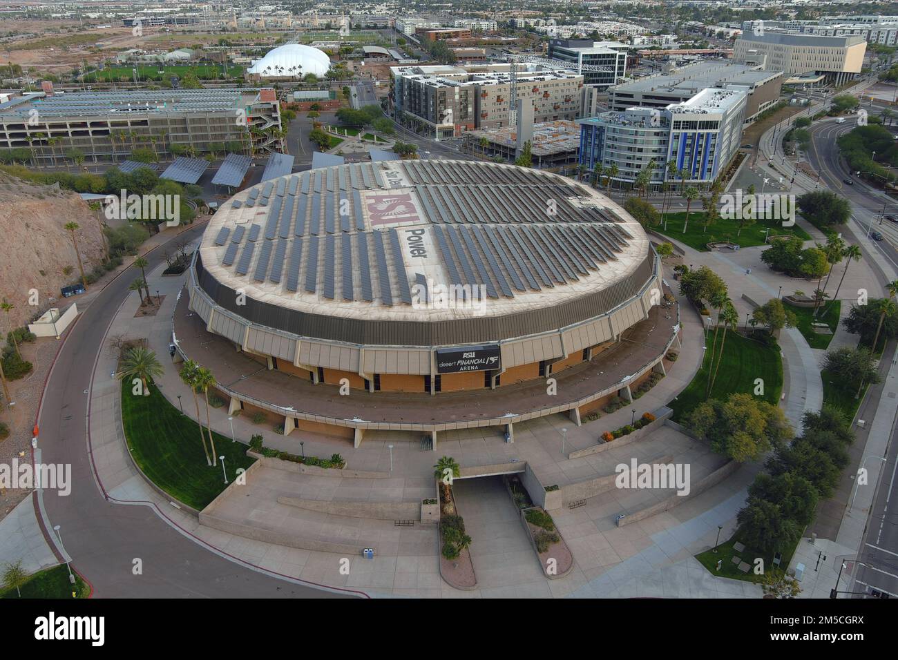 A general overall aerial view of Desert Financial Arena, Monday, Dec ...
