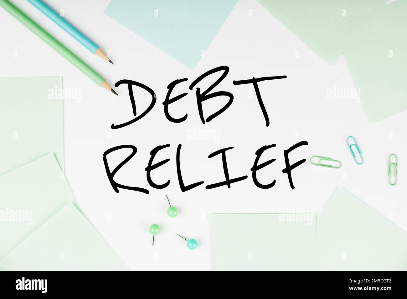 Text showing inspiration Debt Relief. Word Written on partial or total ...