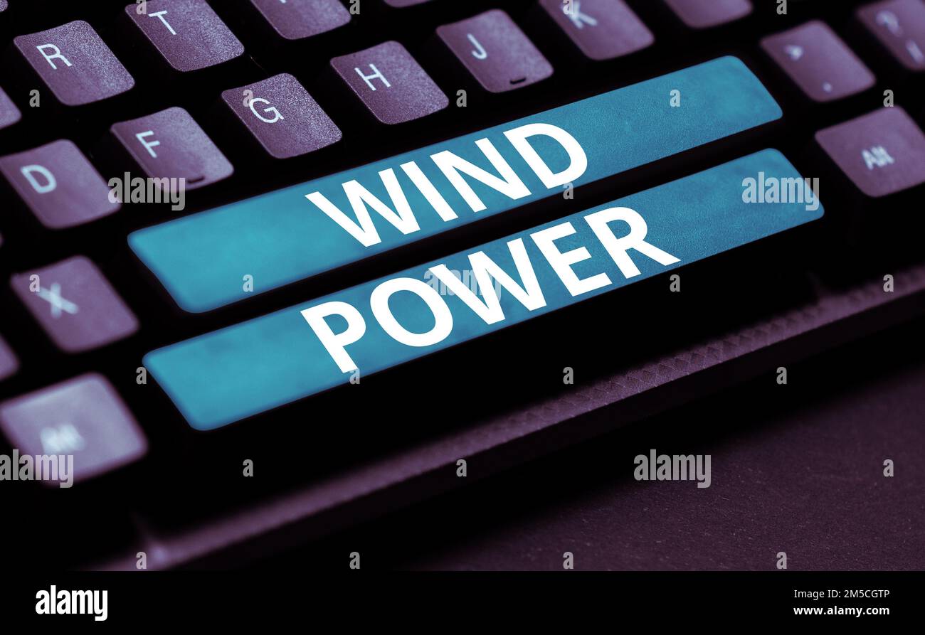 Text showing inspiration Wind Power. Internet Concept use of air flow ...
