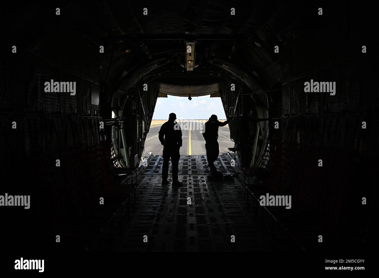 A jumpmaster and Sergeant Major from the Botswana Defense force takes a ...