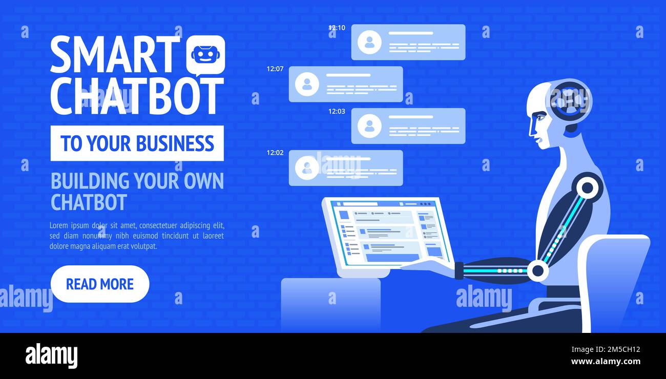 Chatbot business concept. Vector Modern banner for the site, web ...