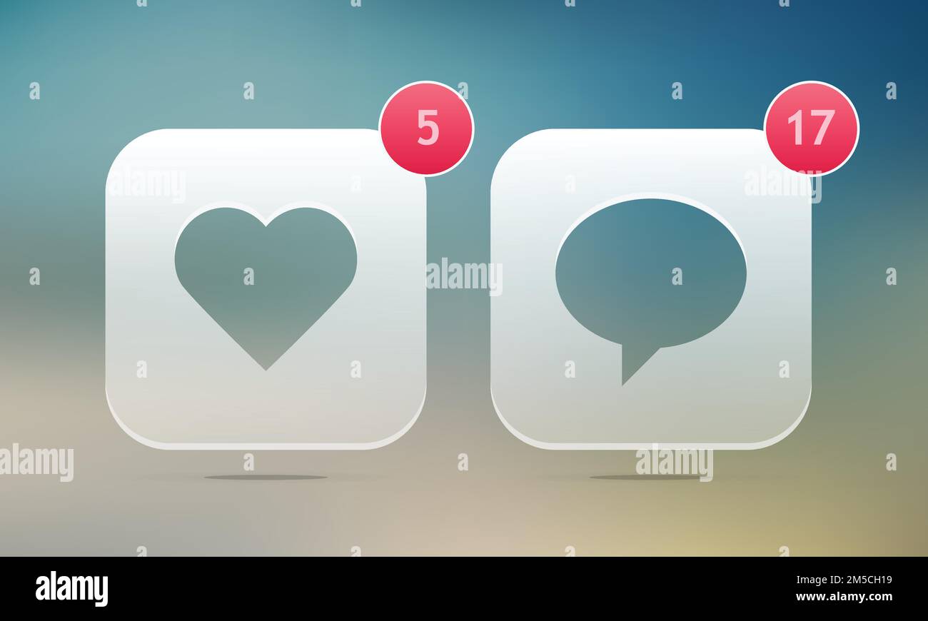 Like and comment buttons. Vector. Eps 10 Stock Vector Image & Art - Alamy