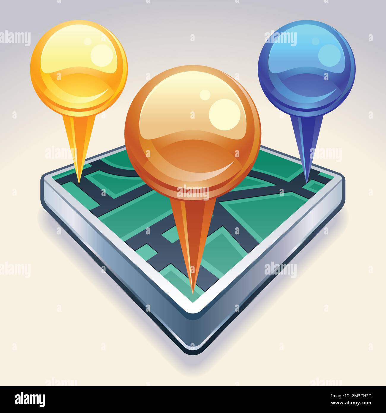 City map with GPS Icons Stock Vector Image & Art - Alamy