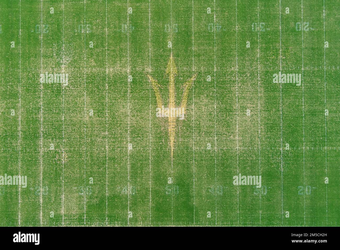A general overall aerial view of Arizona State Sun Devils pitchfork ...