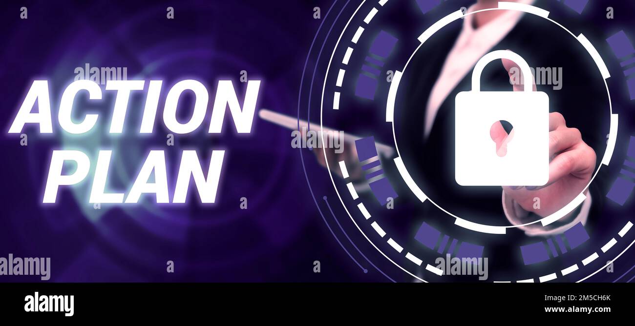 Conceptual display Action Plan. Conceptual photo list of things or ...