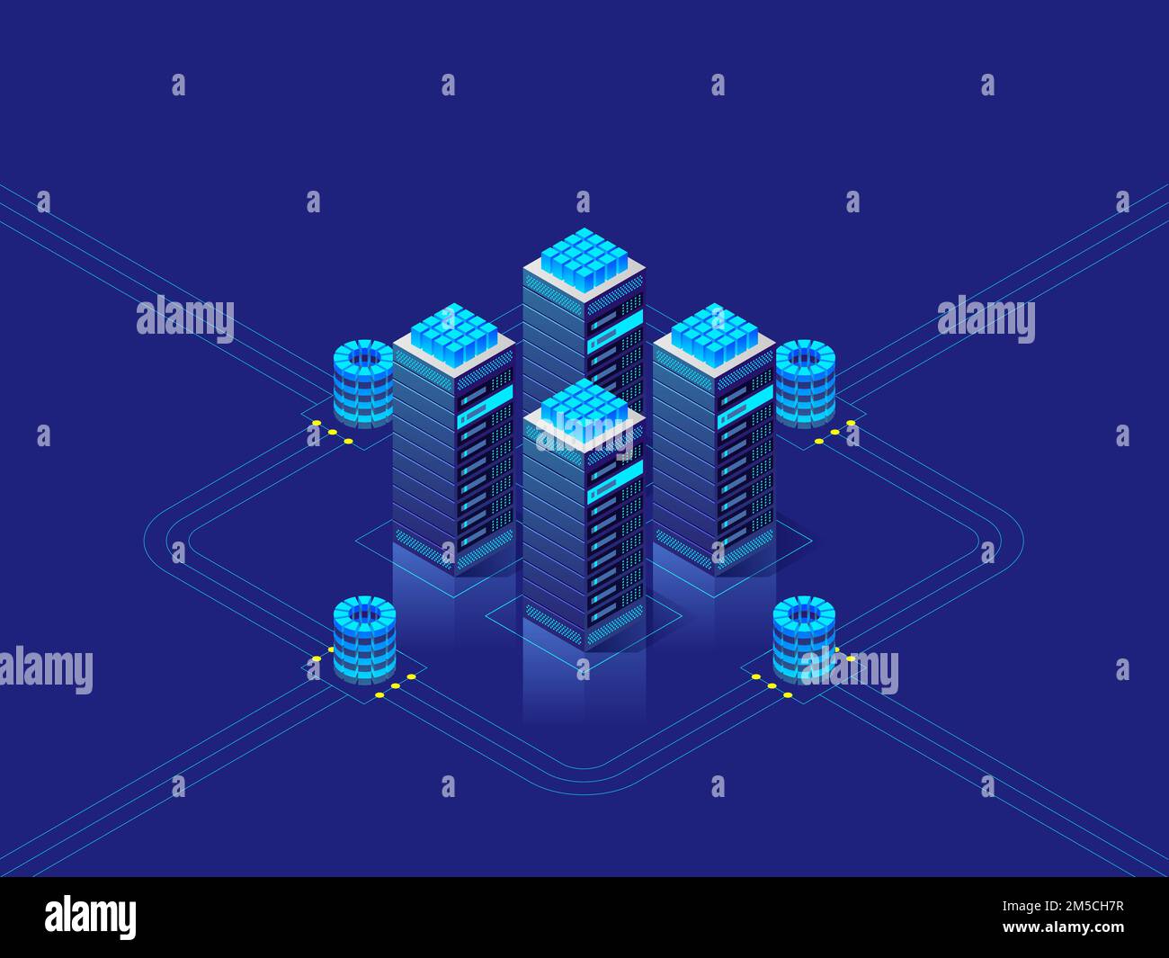 Data center concept. Abstract high technology background for website, header, banner. Vector ...