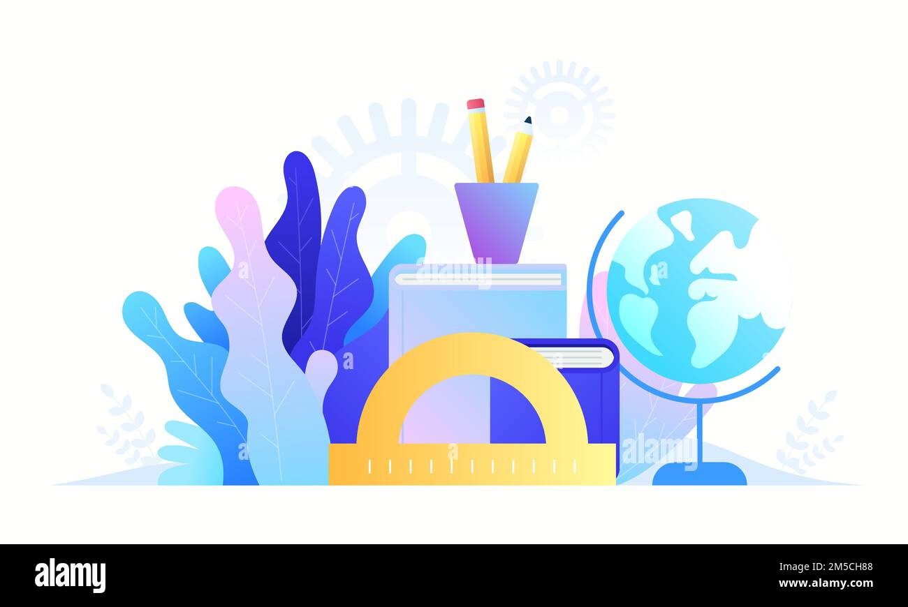 Education background Vector illustration in trendy gradient colors ...