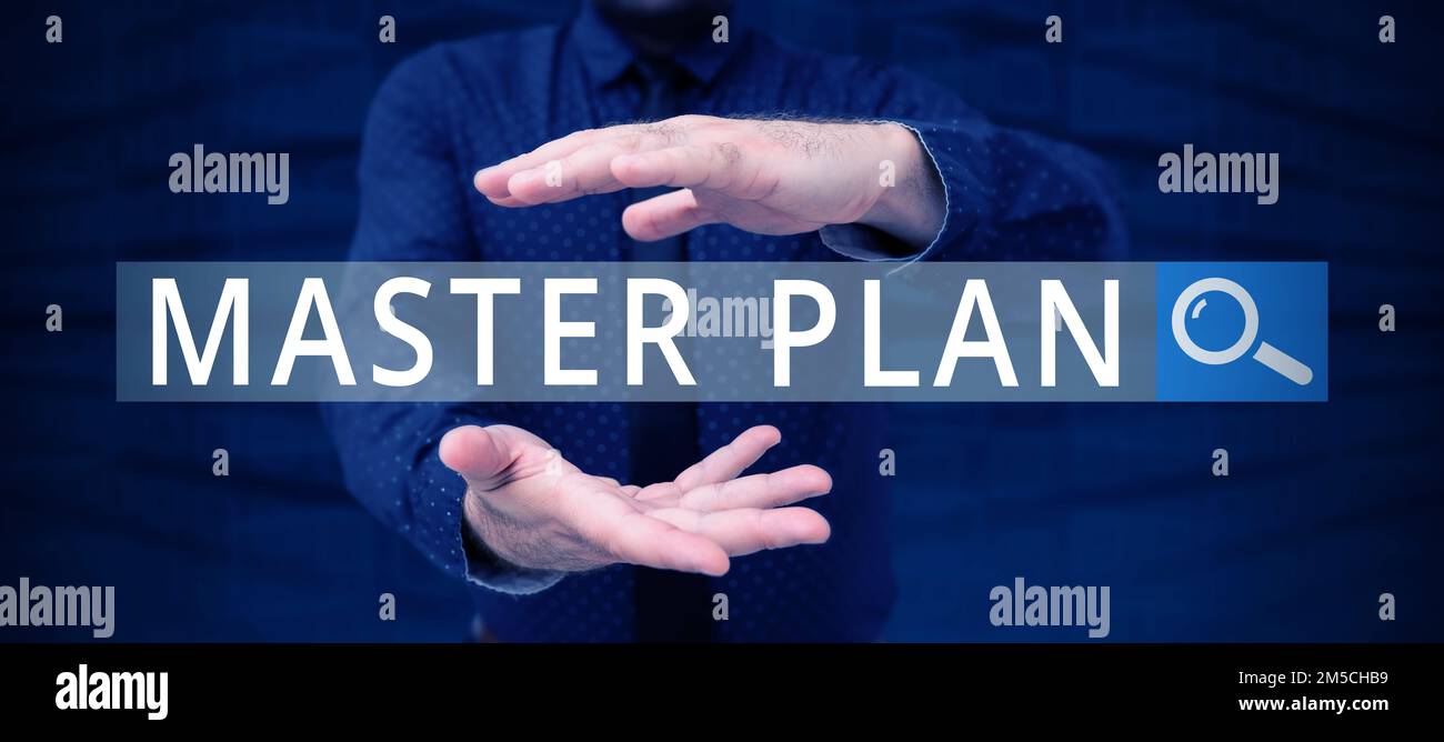 Writing displaying text Master Plan. Business concept dynamic long-term ...
