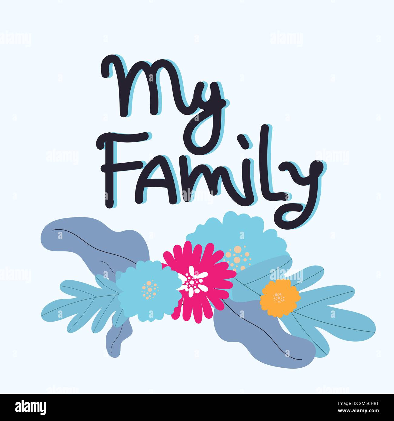 MY FAMILY. VECTOR HAND LETTERING FAMILY TYPOGRAPHY Stock Vector Image ...