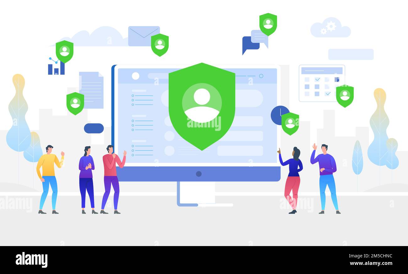 GDPR concept illustration. Data protect. General Data Protection ...