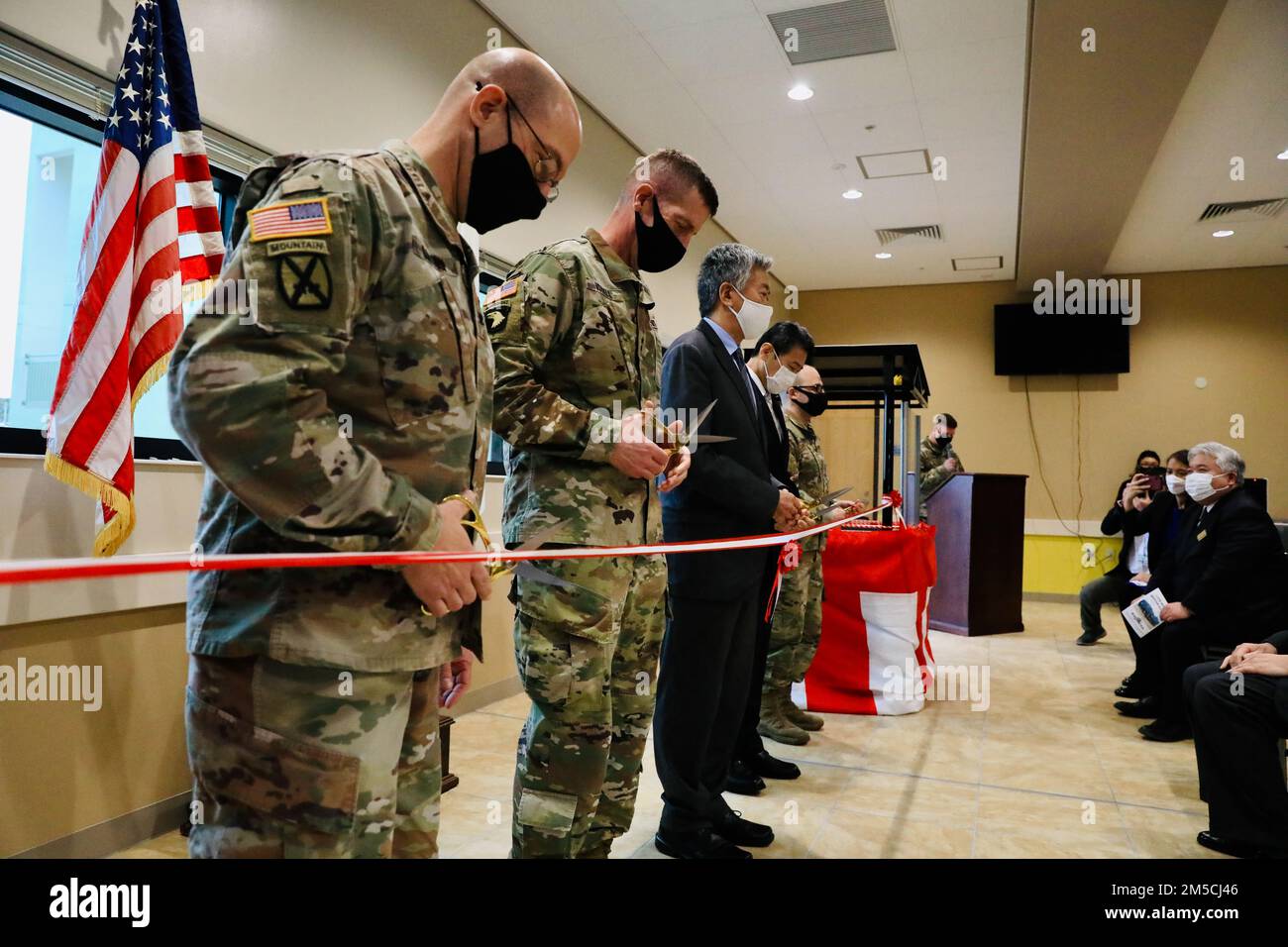 From left to right: Col. Matthew W. Dalton, 38th Air Defense Artillery ...