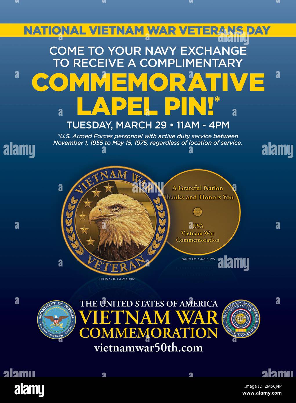 In commemoration of National Vietnam War Veterans Day, free lapel pins ...