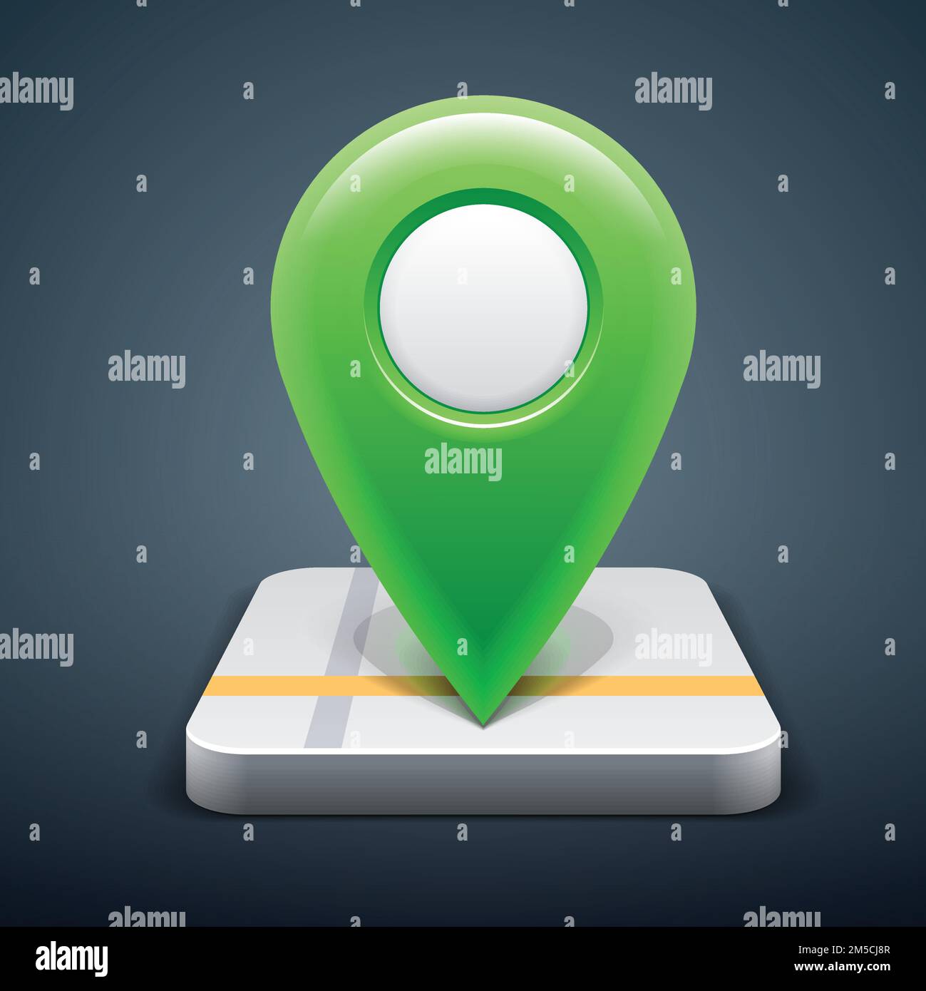 Vector map icon with Pin Pointer Stock Vector Image & Art - Alamy