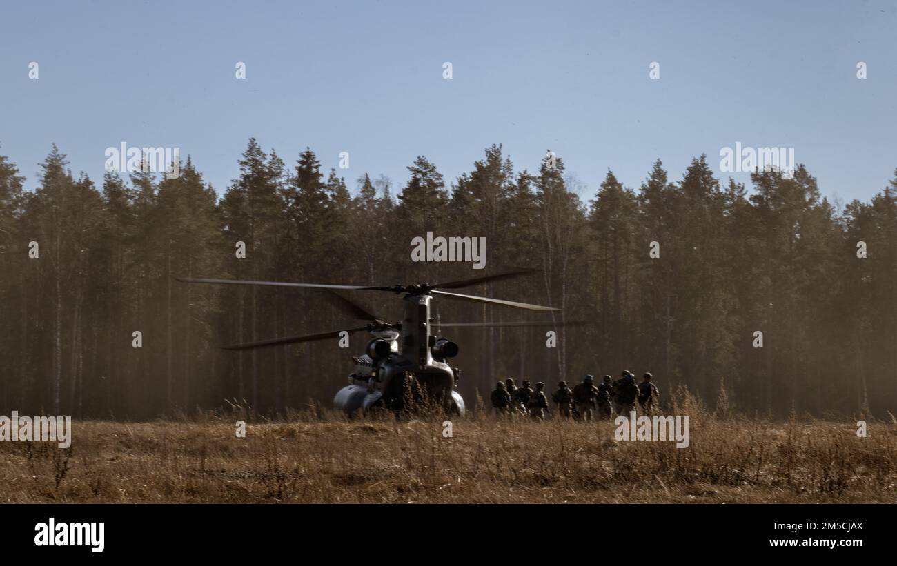 A CH-47 Chinook helicopter from the Aviation Task Force (ATF) of the ...