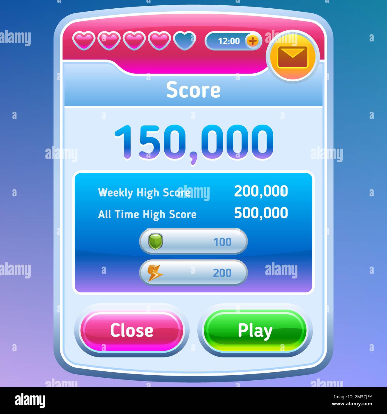 Game UI. Interface design. Vector eps 10 Stock Vector Image & Art - Alamy