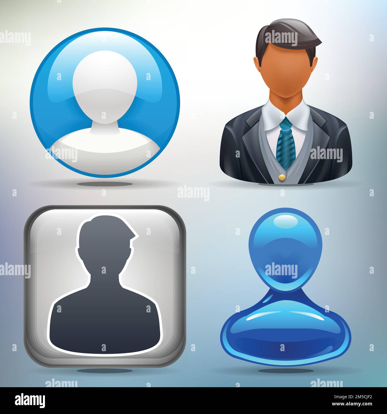 User icons in for 4 different styles for your design or application ...