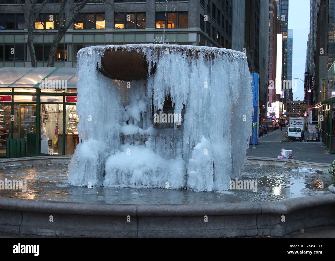 Bryant Park Frozen Fountain and Ice Skating In NYC. -PICTURED: Bryant ...