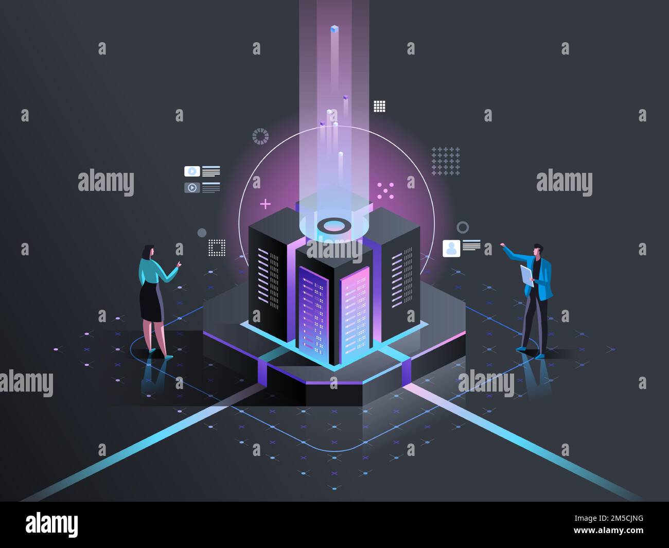 People Interacting With Charts And Analyzing Statistics Data