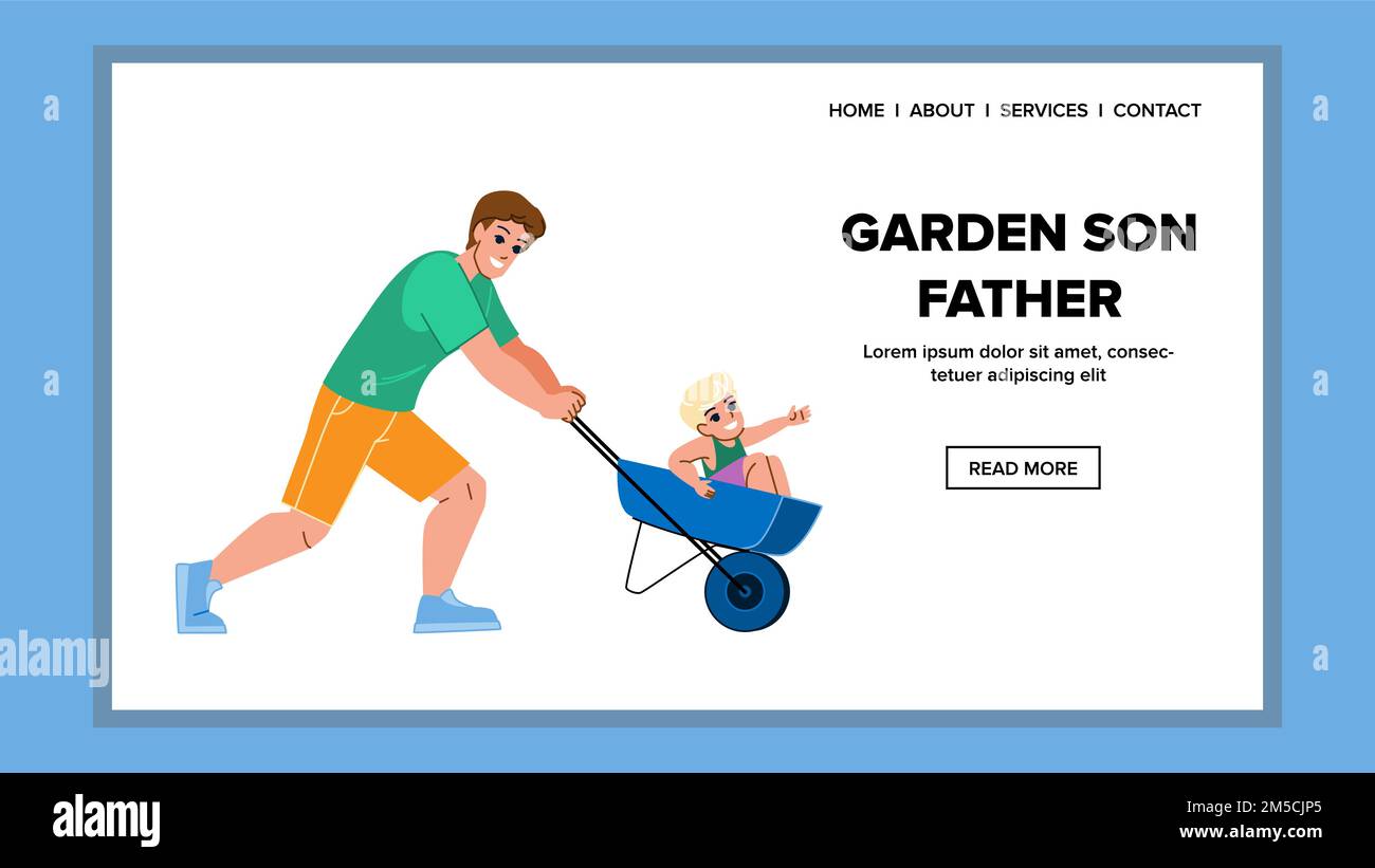 garden son father vector Stock Vector Image & Art - Alamy