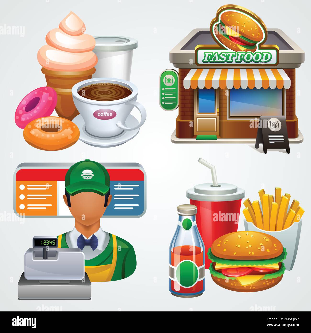 Fast Food Cashier Clip Art