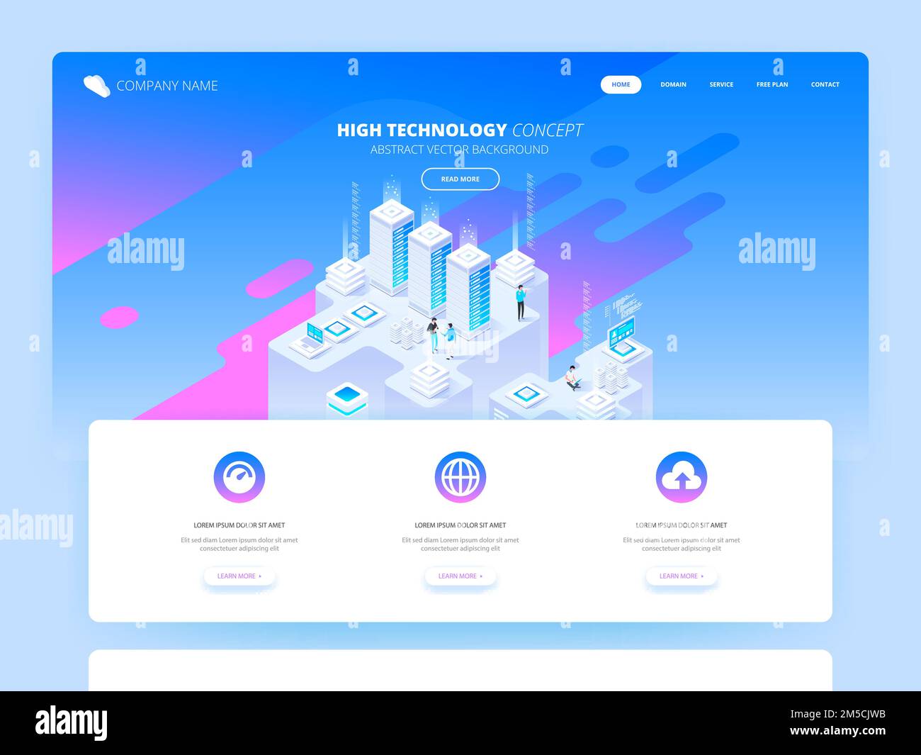 Big data flow processing. High technology concept. Vector isometric ...
