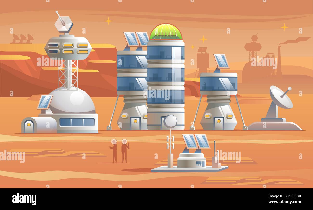 Mars Colonization. Communication Center with Residential Compartments ...