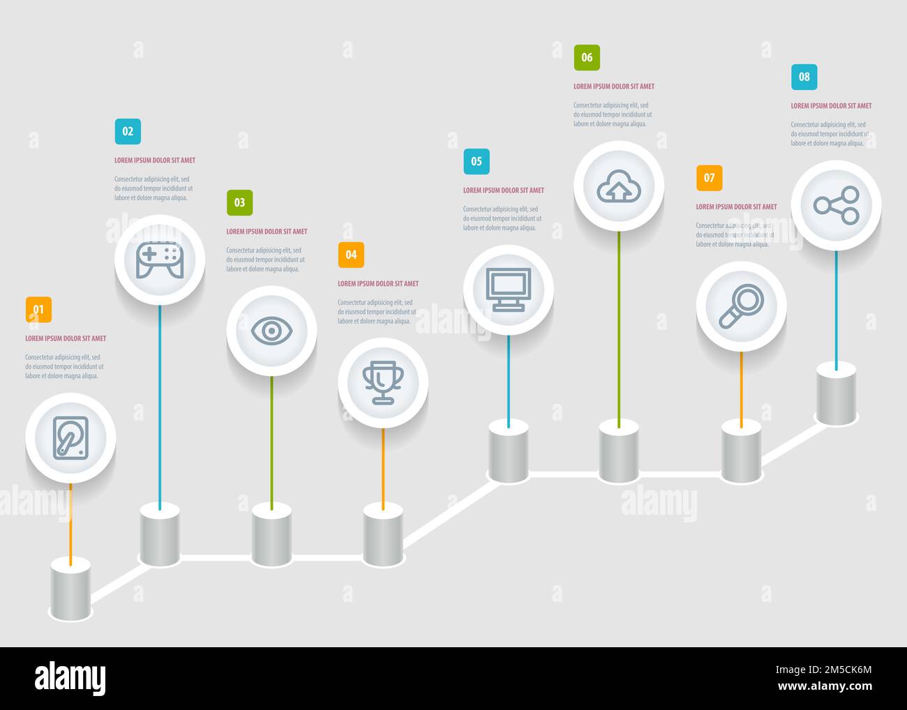 Vector Infographic timeline report template with icons. Eps 10 Stock ...