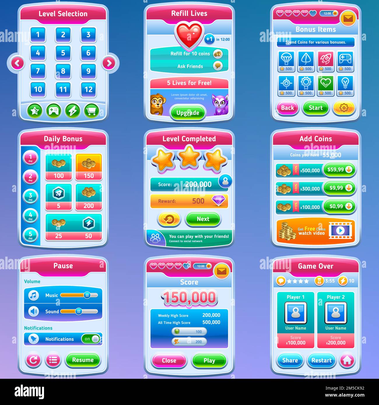 Game UI. Complete set of graphical user interface to build 2D games ... Game UI. Complete set of graphical user interface to build 2D games ...