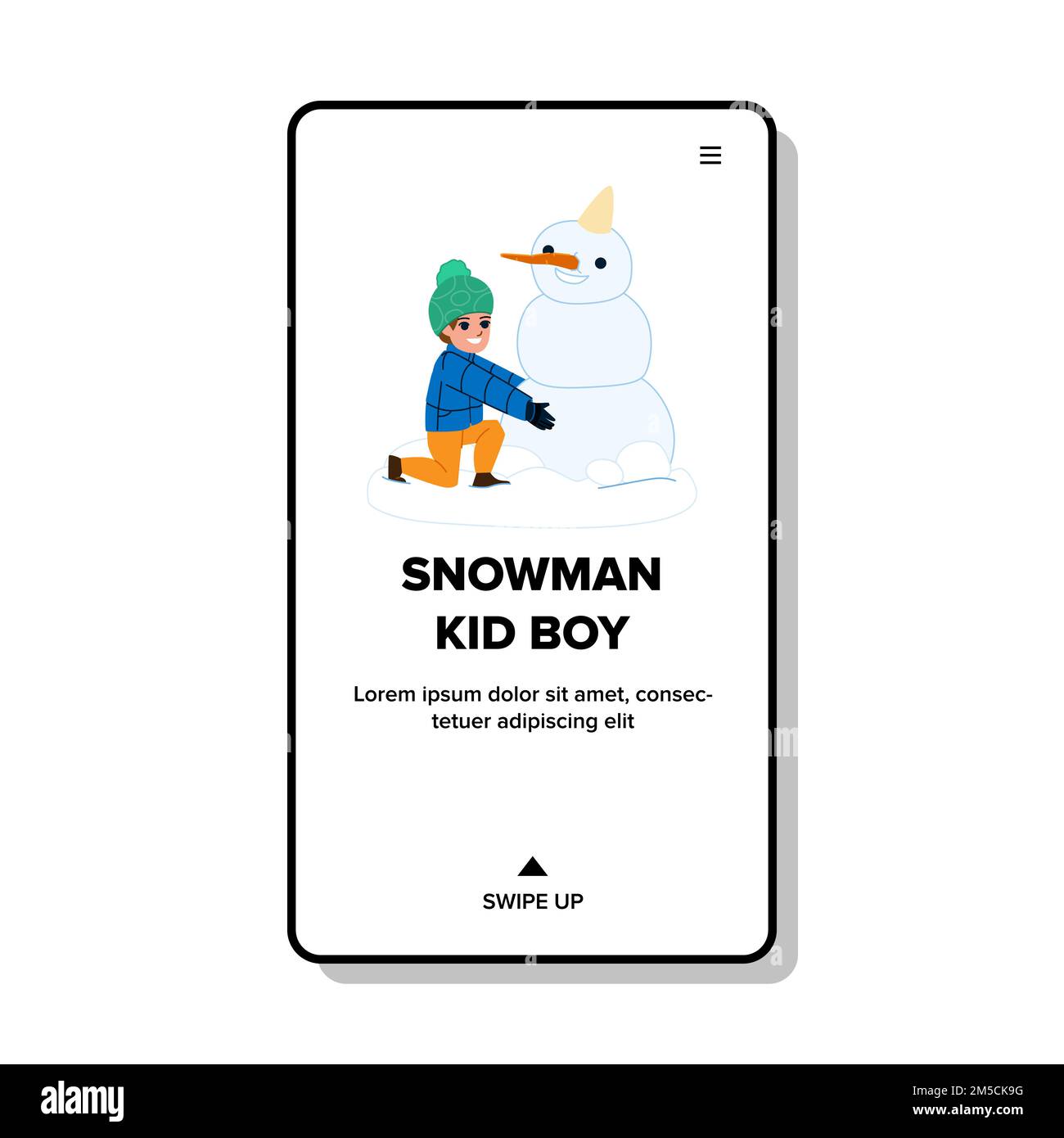 snowman kid boy vector Stock Vector Image & Art - Alamy