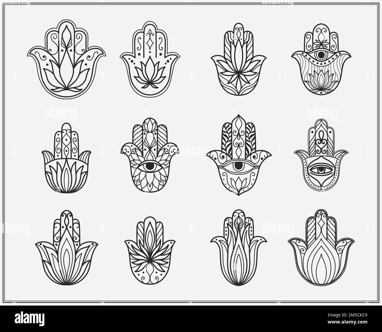 Hamsa symbol hand Fatima for protection from the evil eye. Graphic ...