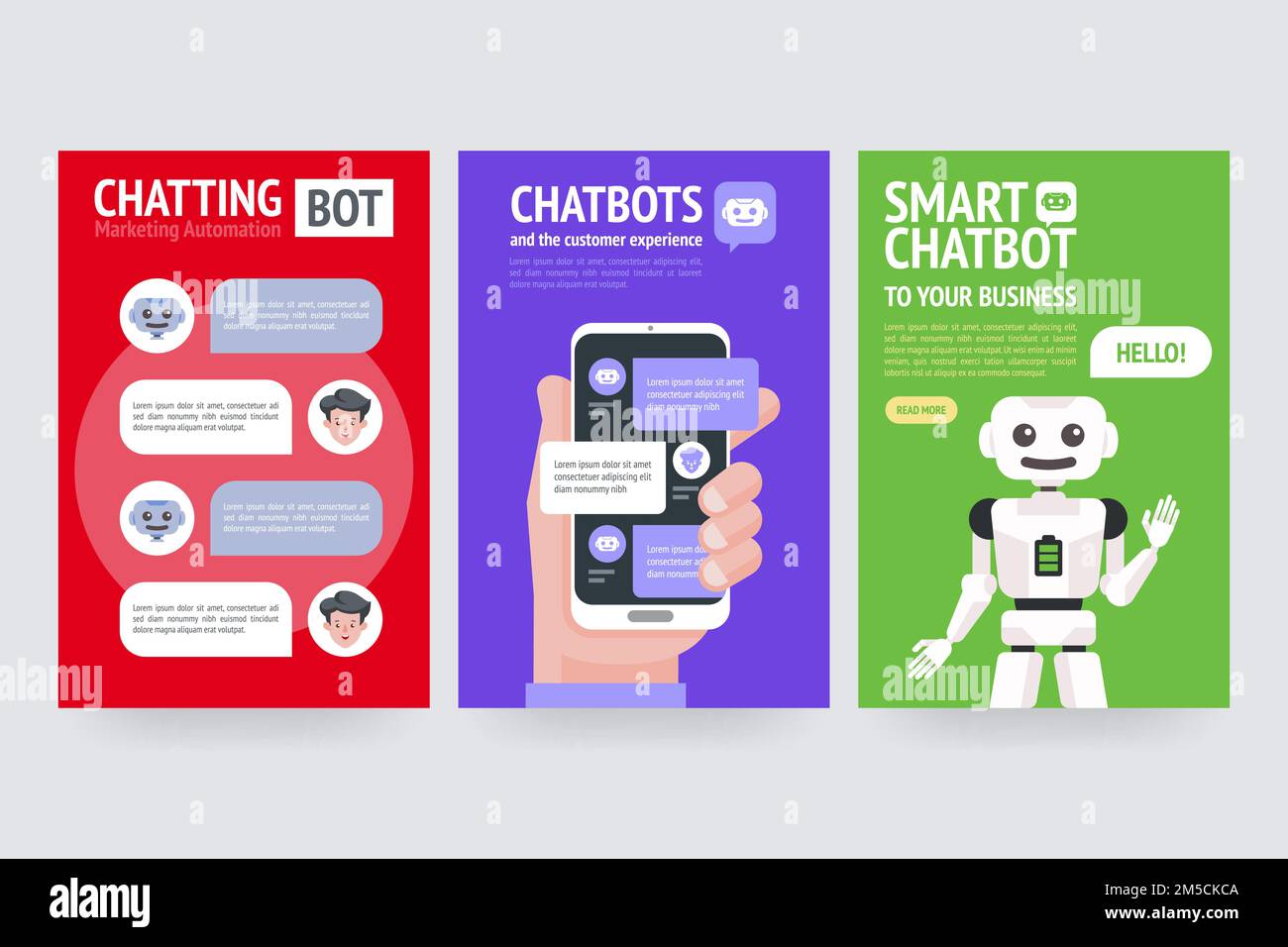 Chatbot business concept. Vector Modern banner for the site, web ...