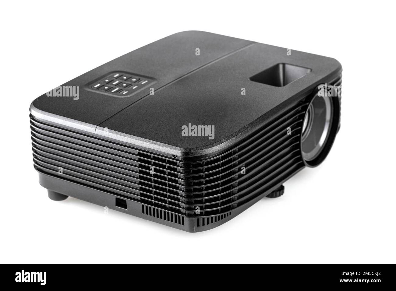 The black multimedia projector isolated on white background Stock Photo ...