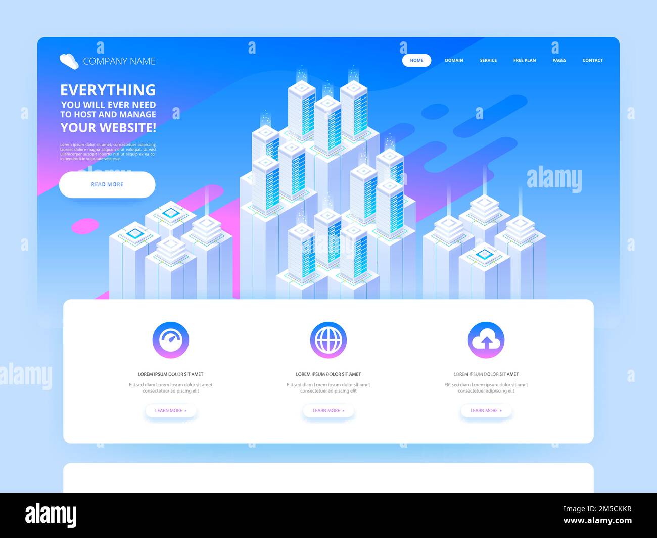 Big data center and cloud storage technology. Header for landing page. Mainframe computer ...