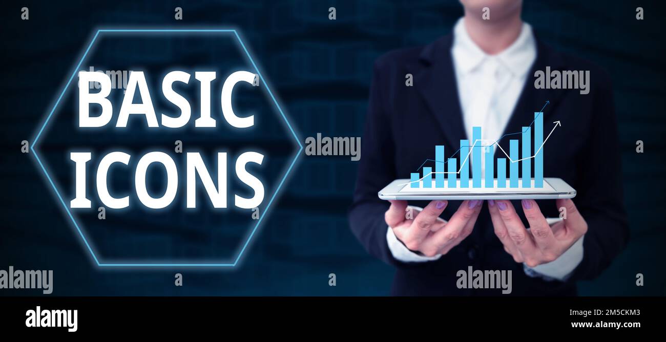 Hand writing sign Basic Icons. Business idea pictogram or ideogram ...