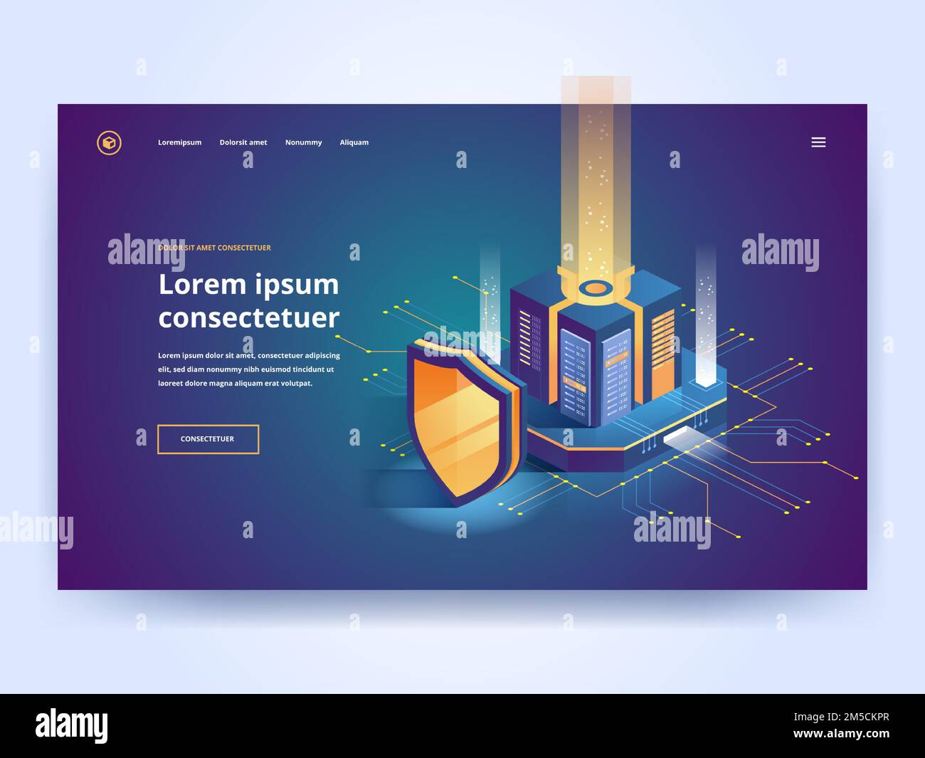 Isometric vector illustration of digital protection mechanism, system privacy. Data secure. Web ...