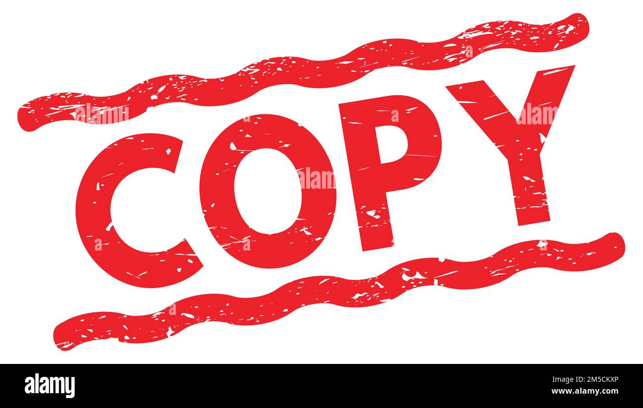 COPY text written on red lines stamp sign Stock Photo - Alamy